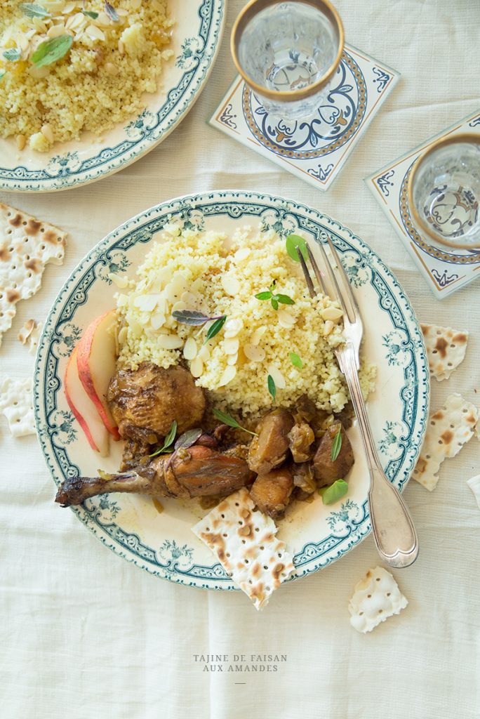 Tajine de faisan aux coings, semoule grillée aux amandes - Fraise & Basilic